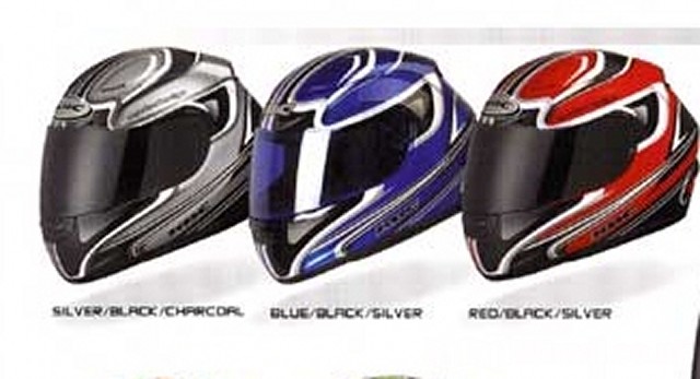 2 KBC VR1's motorcycle helmets..one blue one red - Wirral-Wikiwirral